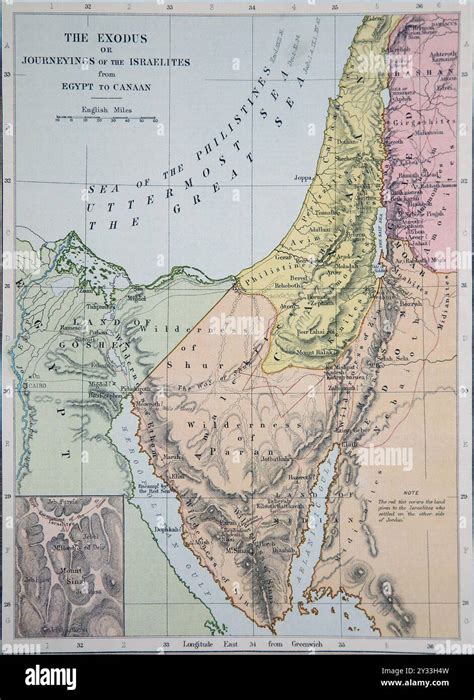 Map Of The Old Testament Exodus Journeyings Of The Israelites From
