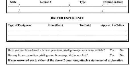 Truck Driver Job Form ≡ Fill Out Printable Pdf Forms Online