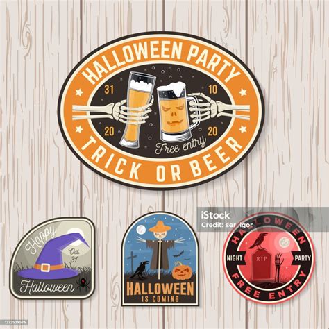 할로윈 맥주 파티 패치 할로윈 복고풍 배지 핀 로고 인쇄 씰 스티커 까마귀 호박 마법 맥주 한 잔과 함께 해골 손을 가진