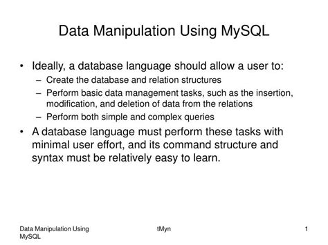 Ppt Data Manipulation Using Mysql Powerpoint Presentation Free