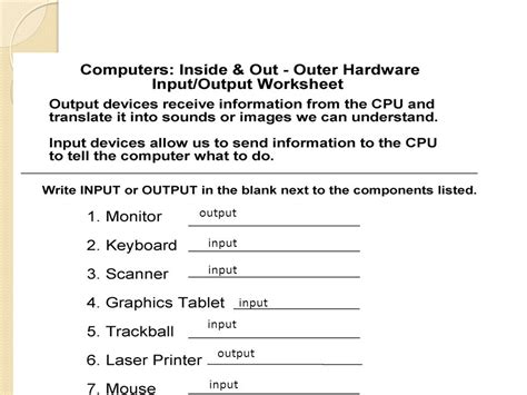 Computer Parts Worksheets 15 Worksheets Library