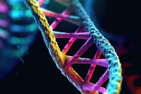 Premium Ai Image Close Up View Of A Dna Double Helix Concept Of Disorder Or Genetic Mutation