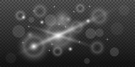 조명 효과 연한 노란색 별 부드러운 햇볕이 잘 드는 반짝임 크리스마스 빛나는 보케 색종이 빛과 반짝이 질감 오버레이 디자인 축제 스파클링 실버 더스트 투명에 벡터 일러스트