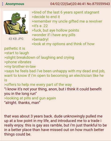 Anon Learns A Trade Greentext