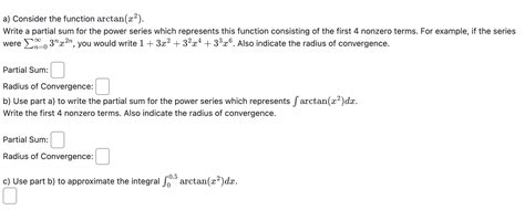 solved a ﻿consider the function arctan x2 write a partial