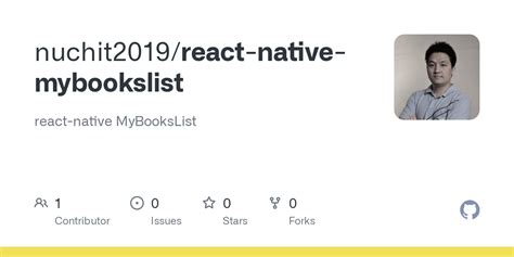 GitHub Nuchit2019 React Native Mybookslist React Native MyBooksList