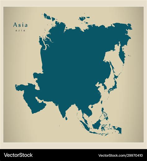 Modern Map Asia Complete Royalty Free Vector Image