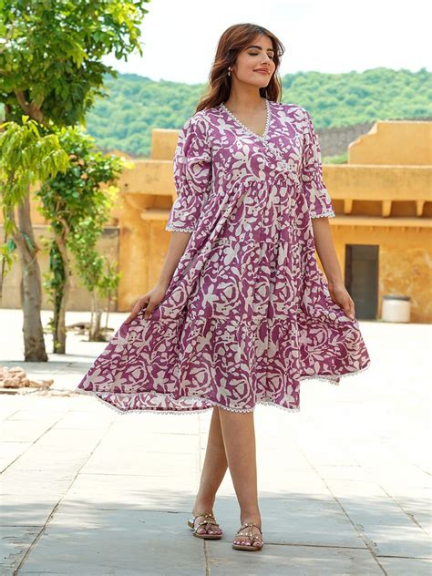 Buy Kalini Floral Printed Cotton Empire Ethnic Dress Dresses For Women 30431453 Myntra