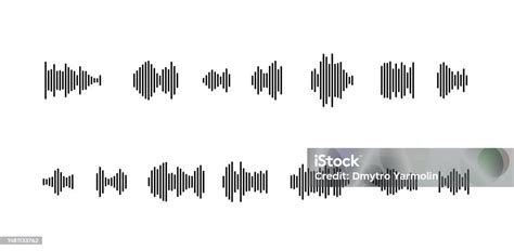 음악 플레이어 비디오 편집기 소셜 미디어 채팅의 Voise 메시지 음성 도우미 딕터폰에 대한 팟캐스트 사운드 파형 아이콘 벡터 일러스트 로고 아이콘에 대한 스톡 벡터 아트