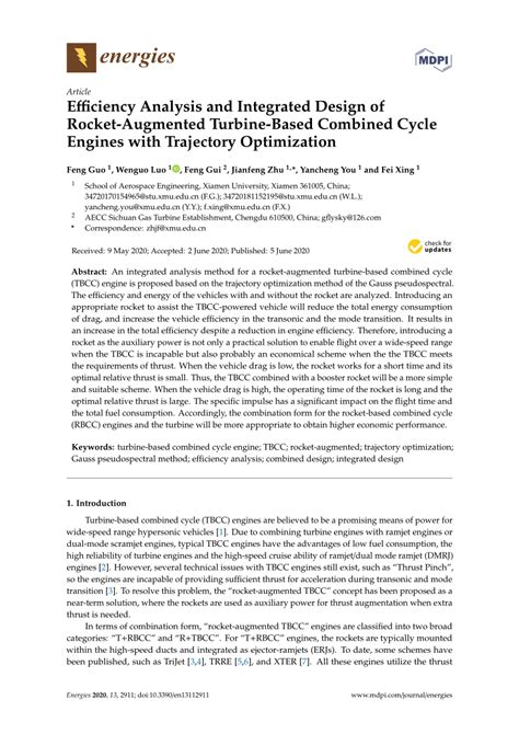 Pdf Efficiency Analysis And Integrated Design Of Rocket Augmented