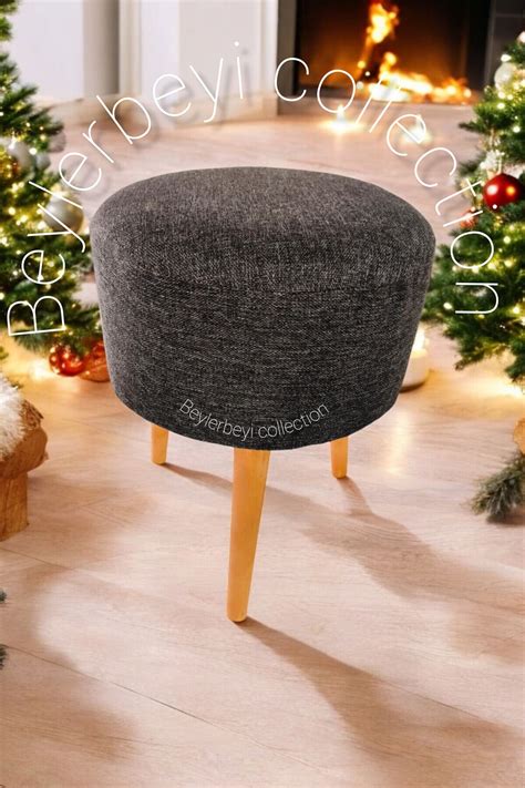 Beylerbeyİ Coco Puf Keten Kumaş 3 Ayak Oturma Odası Makyaj Masası Pufu Fiyatı Yorumları