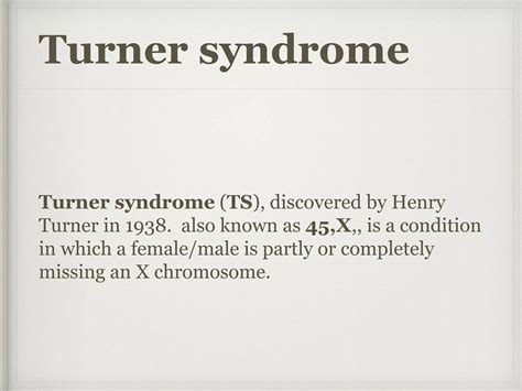 Turner Syndrome Pptx