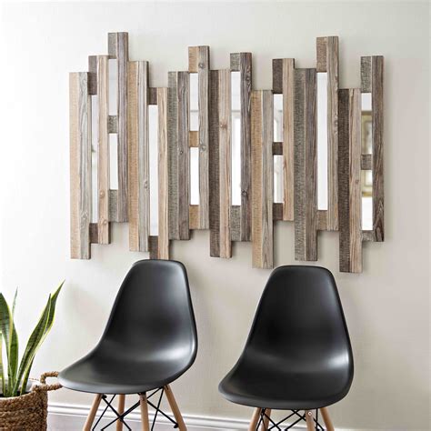 Reflect Your Person Style With Wood And Mirror Wall Art The
