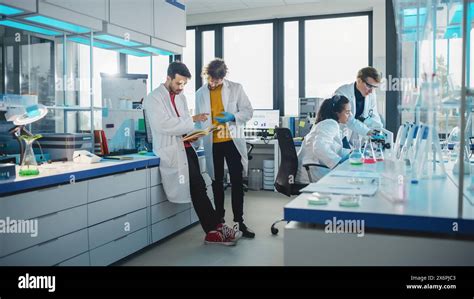 Modern Medicine Laboratory Diverse Team Of Multi Ethnic Young Scientists Analysing Test Samples