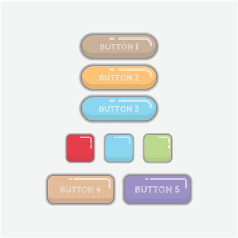 Shiny Cute Web Buttons Flat Design Vector 12185889 Vector Art At Vecteezy