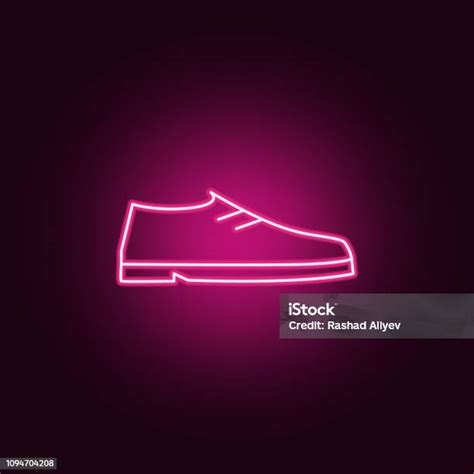 신발 아이콘입니다 네온 스타일 아이콘에 옷의 요소입니다 정보 그래픽 모바일 응용 프로그램 웹 디자인 웹 사이트에 대 한 간단한 아이콘 가죽에 대한 스톡 벡터 아트 및 기타