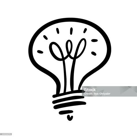 아이디어와 영감을 상징하는 전구를 아름답게 손으로 그린 일러스트레이션 0명에 대한 스톡 벡터 아트 및 기타 이미지 0명 낙서 드로잉 단순함 Istock