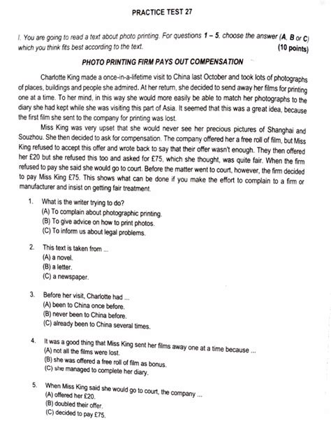 Practice Test Mock Exam Pdf