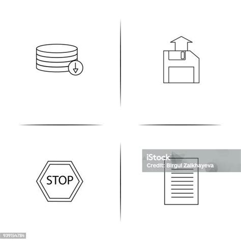웹 및 텍스트 간단한 선형 아이콘 설정합니다 개요 벡터 아이콘 0명에 대한 스톡 벡터 아트 및 기타 이미지 0명 디자인 문서 Istock