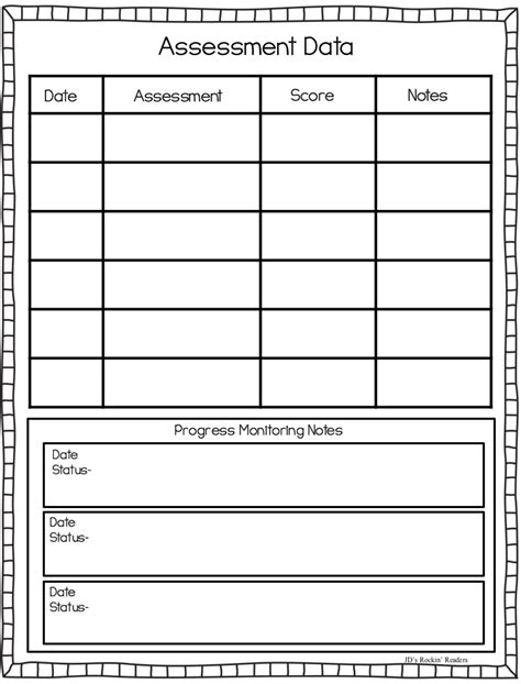 Rti Progress Monitoring Freebie Jds Rockin Readers