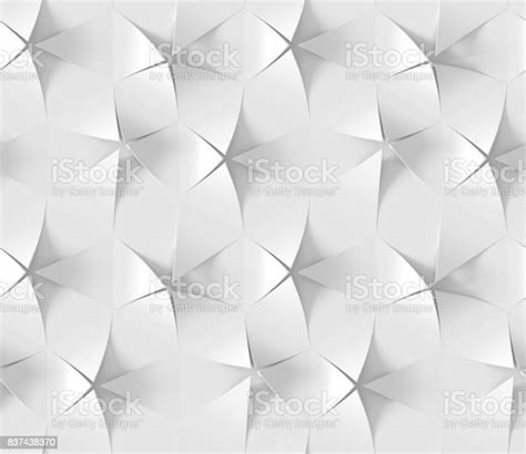 흰색의 추상 육각 기하학적 패턴입니다 종이 접기 종이 스타일 3d 렌더링 완벽 한 텍스처입니다 3차원 형태에 대한 스톡 사진 및 기타 이미지 Istock
