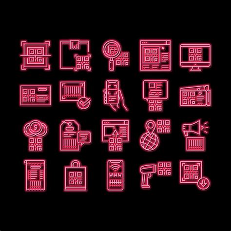 Qr Code Identification Neon Glow Icon Illustration Vector Art At Vecteezy