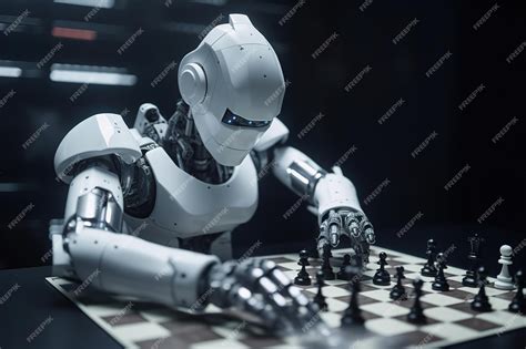 premium ai image artificial intelligence robot playing chess using ai smart technology
