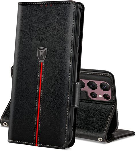 Hülle für Samsung Galaxy S23 Ultra, Magnet Leder Kartenfach Handyhülle ...