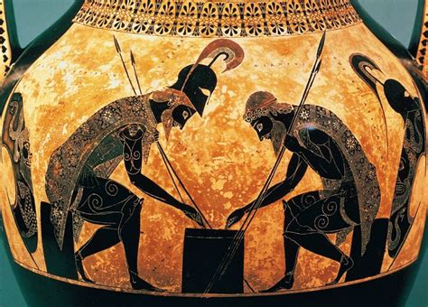 Aquiles E Ajax Jogando Damas 540 A C Arte Grega Cerâmica Grega