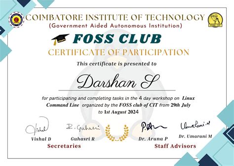 Darshan Selvaraj On Linkedin Linux Commandline Fossclub Cit