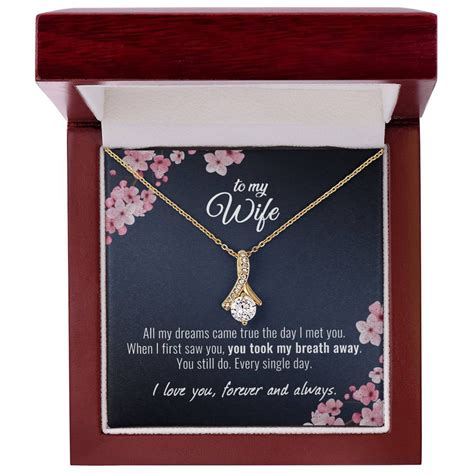 To My Wife You Took My Breath Away Alluring Beauty Necklace 14k
