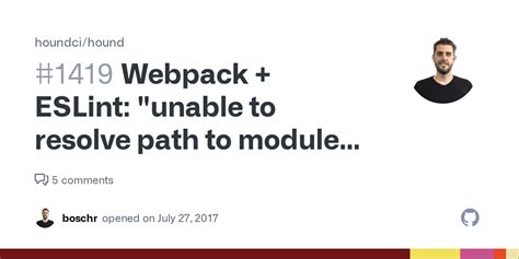 Webpack Eslint Unable To Resolve Path To Module Importno Unresolved · Issue 1419