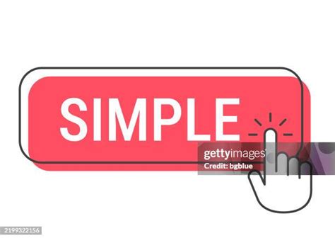 Simple Click Button With Hand Cursor On White Background High Res