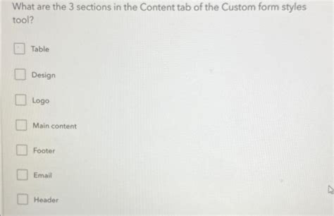 Solved What Are The 3 ﻿sections In The Content Tab Of The