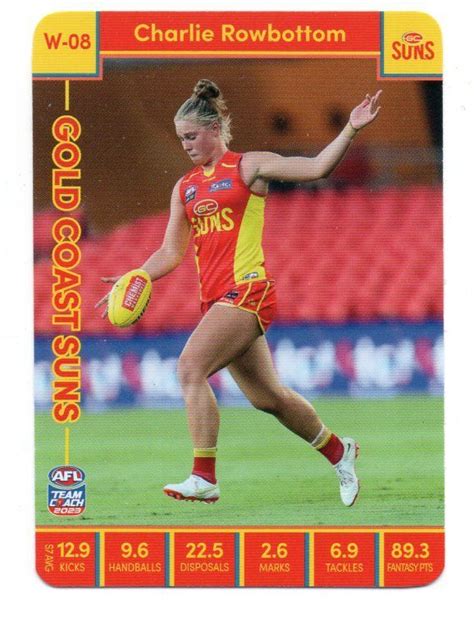 Afl 2023 Teamcoachwomens Aflw W08 Charlie Rowbottom Gold Coast Suns On Ebid Australia