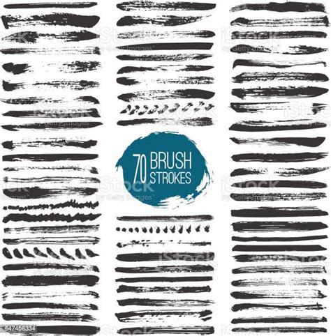 다양한 그런지 브러시 스트로크 세트 추상 벡터 컬렉션입니다 0명에 대한 스톡 벡터 아트 및 기타 이미지 0명 개체 그룹 거친 Istock