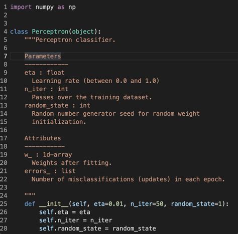 solved 1 import numpy as np 4 class perceptron object