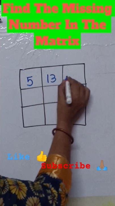 Find The Missing Number In The Matrix Puzzle Shorts Shortsfeed Mathshorts Viralshorts