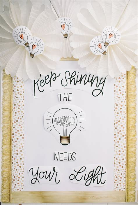 Boho Rainbow Door Décor Bulletin Board Set Keep Shining The Wor Schoolgirl Style