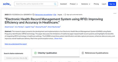 Electronic Health Record Management System Using Rfid Improving