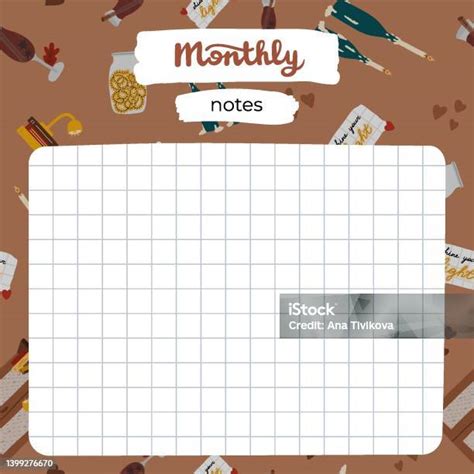 플래너 를위한 아늑한 스크랩북 템플릿과 계절 옷 음료 장식의 하이지 가을 클립 아트 편집 가능한 일러스트레이션이 있습니다 학교 대학 일정 가을에 대한 스톡 벡터 아트 및