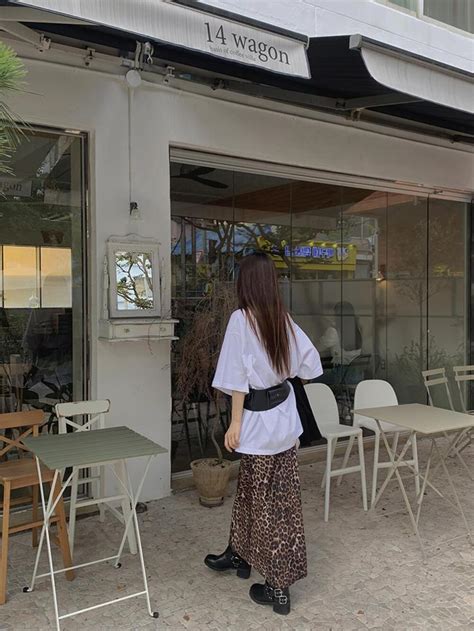 헤이너티 레오파드 밴딩 롱 스커트