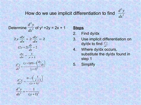 Implicit Differentiation Part Ii Ppt