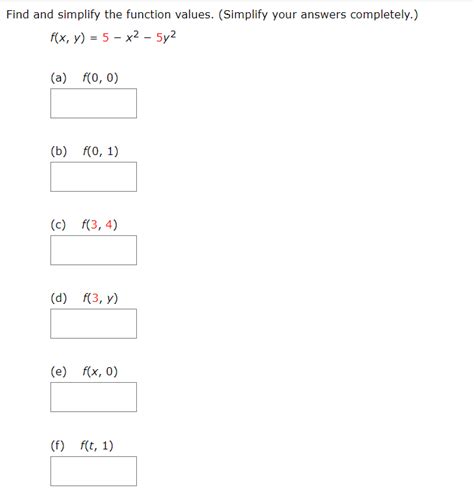 Solved Find And Simplify The Function Values Simplify Your Chegg Com