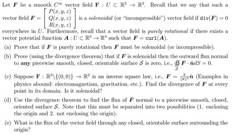 solved let f be a smooth c∞ vector field f u⊂r3→r3 recall