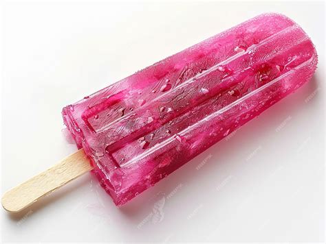 One Popsicle Isolated On White Background Top View Premium Ai