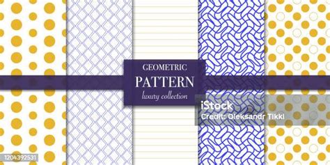 5 추상다른 창조적 인 배경 질감의 집합입니다 점선 라인 이음새가 있는 패턴 벽지 전단지 표지 디자인 인쇄 직물에 대한 폴카 도트 스타일 벡터 일러스트 레이션 반복 원