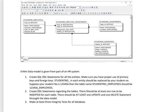 Solved Erwin Data Model Is Given From Part Of An Hr