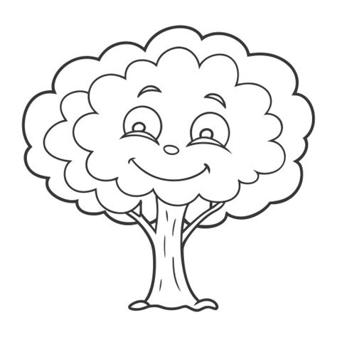 Outline Of Tree For Coloring Page Royalty Free Vector Image