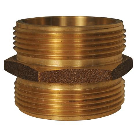 Hex Nipple Straight 1 12 In Mnpt X Mnst End Brass Richmond